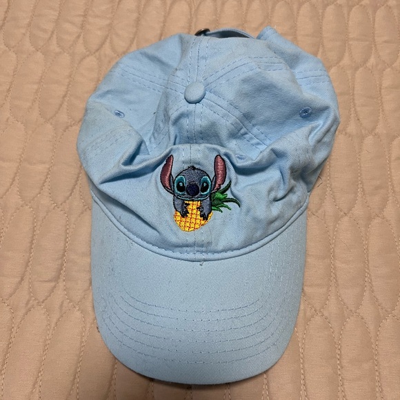 Disney | Accessories | Disney Light Blue Cap With Embroidered Stitch ...
